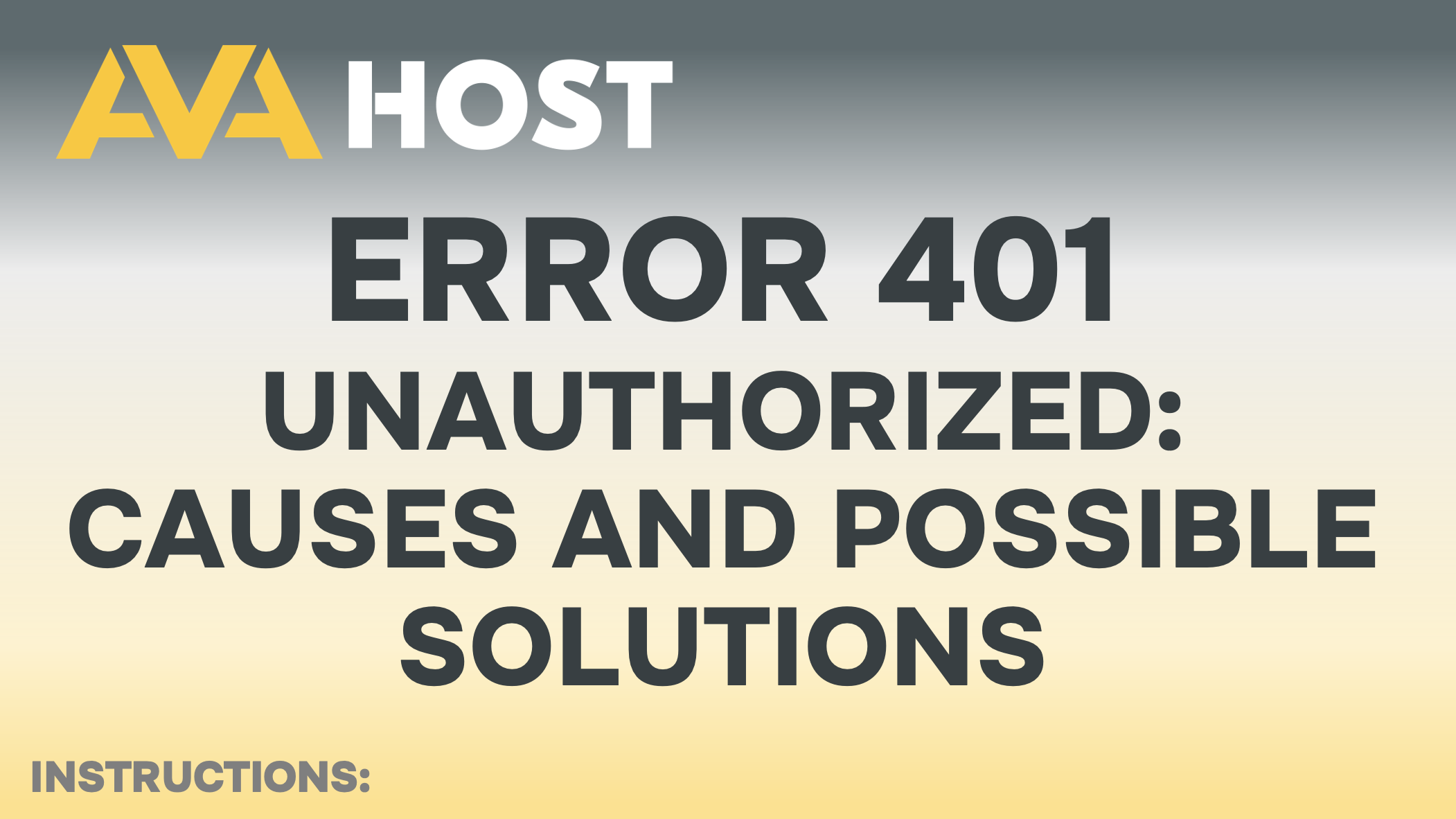 Error 401 Unauthorized: Causes and Possible Solutions ⋆ AVA.HOSTING